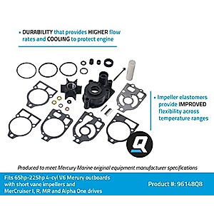 Quicksilver 96148Q8 Water Pump Repair Kit for Mercury and Mariner Outboards and MerCruiser Stern Drives