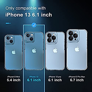 GLIMALL [5 in 1 Designed for iPhone 13 Clear Case with Screen Protector[2 Pack] +Camera Lens Protector[2 Pack], Military Grade Drop Protection Transparent Cover 6.1 Inch