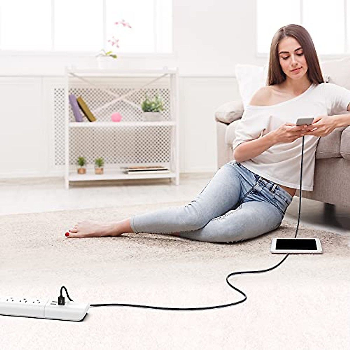 Ruaeoda Long Micro USB Cable Android Charger 20ft with Gold-Plated PS4 Charger Cable - High Speed 2.0 USB A Male to Micro USB Nylon Braided Cable for Android Phone Charger Cable