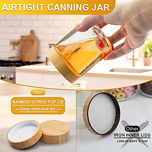 AISIPRIN Glass Jar with Lid 12 Pcs 8oz, Glass Spice Jars with Lable, Candle Jars, Mason Jars 8oz with Airtight Bamboo Lids,Including Blank lables