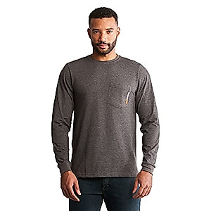 Timberland PRO mens Base Plate Blended Long-sleeve T-shirt Work Utility T Shirt, Dark Charcoal Heather, XX-Large US