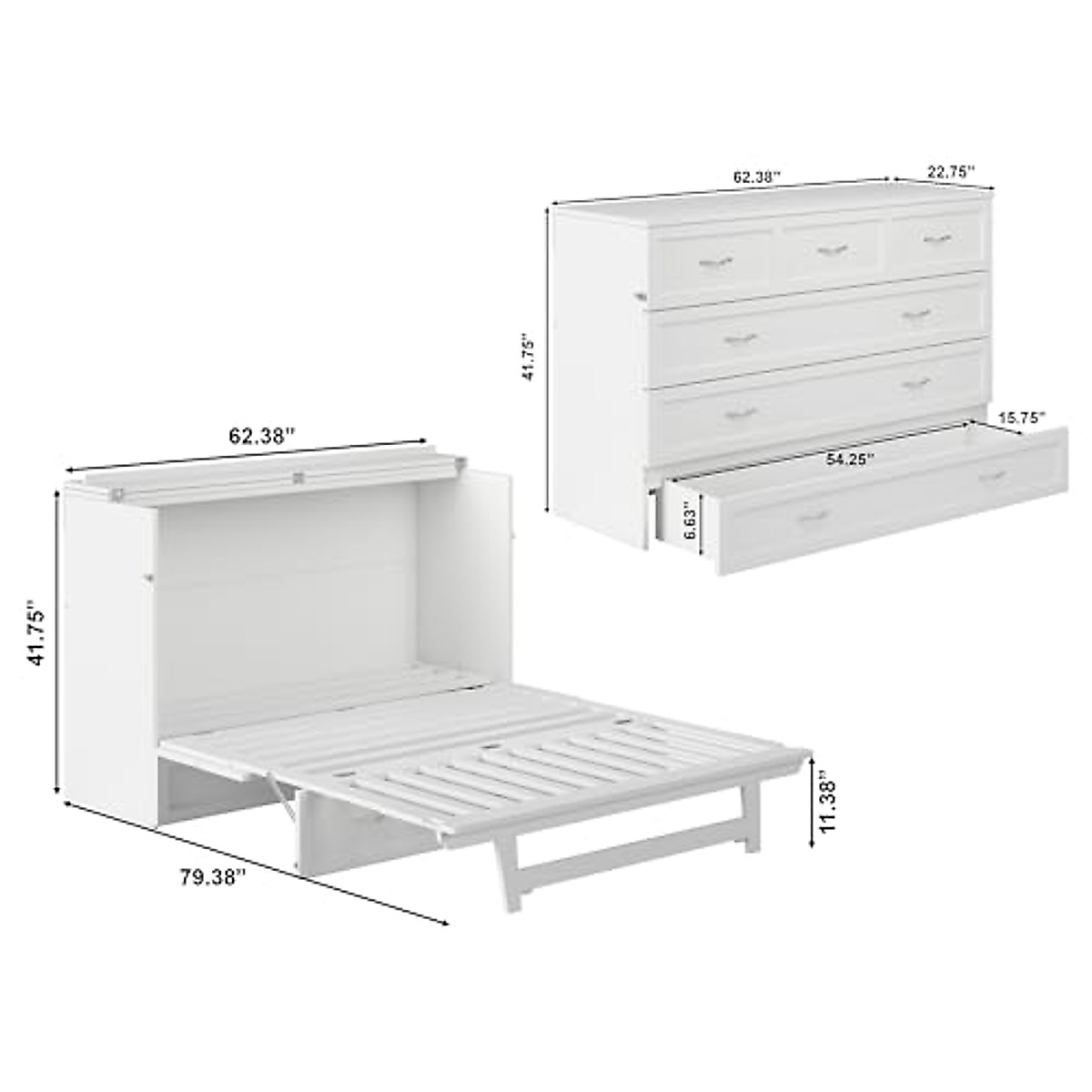 AFI, Northfield Murphy Bed Chest, Queen, White