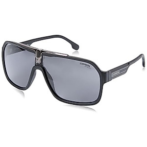 Carrera Men's 1014/S Shield Sunglasses, Black/Brown Gradient, 64mm, 10mm