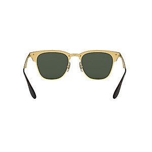Ray-Ban RB3576N Blaze Clubmaster Square Sunglasses, Brushed Gold/Dark Green, 47 mm