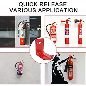 4 Pack of Fire Extinguisher Mount, Wall Hook, Fire Extinguisher Bracket up to 40 lbs Extinguishers, Suitable for Big and Small Fire Extinguisher, Holder for Dry Chemical and Water Extinguishers