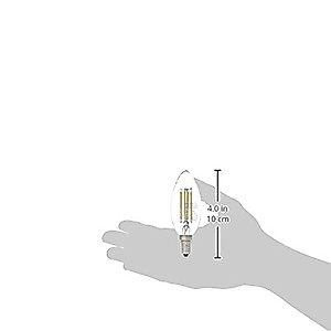 Amazon Basics 60W Equivalent, Clear, Daylight, Dimmable, 15,000 Hour Lifetime, B11 (E12 Candelabra Base) LED Light Bulb | 3-Pack