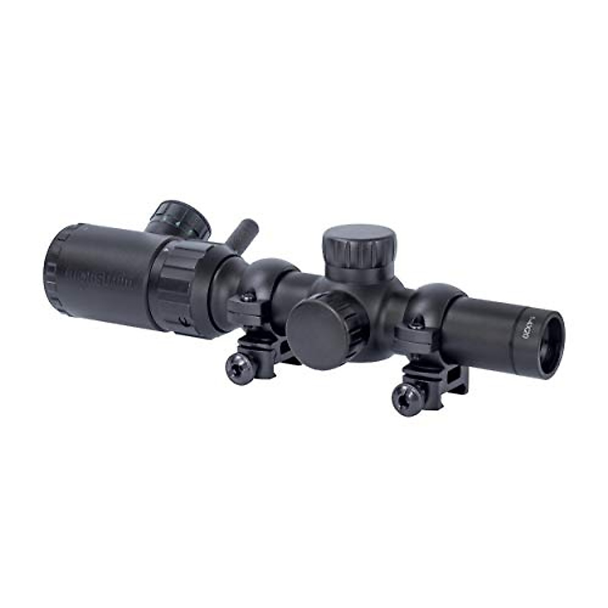 Monstrum 1-4x20 Rifle Scope | Monstrum Picatinny Scope Rings with Integrated Level Bubble | Bundle