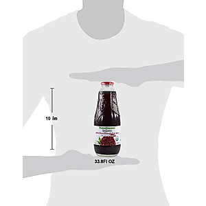 BLUE RIBBON, 100% Pomegranate Juice - USDA Organic Certified - Glass Bottle (2 Pack) No Sugar, No Artificial Colors, No Preservatives, No Flavors Added