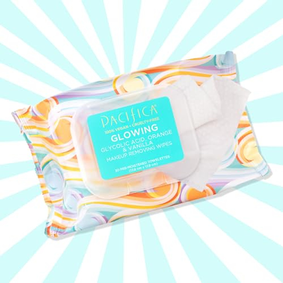 Pacifica Makeup Remover Face Wipes - Daily Facial Cleansing & Exfoliating Towelettes - Biodegradable - Organic - w/ Gycolic Acid - Clean Beauty Vegan & Cruelty-Free Dermatologist Tested 30 Count