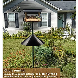 Garbuildman Squirrel Baffle for Bird Feeder Pole, Outside Pole Mount Bird House Guard for Outdoor Shepherd’s Hook, 19 Inch Diameter, 1 Pack