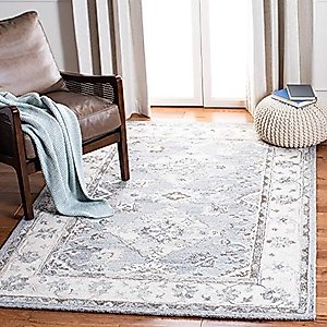 SAFAVIEH Suzani Collection 3' x 5' Grey/Ivory SZN331A Handmade Boho Premium Wool Area Rug