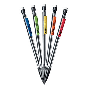 BIC Xtra-Life Mechanical Pencil, Clear Barrel, Medium Point (0.7mm), 12-Count , Black