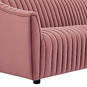 Modway Announce Performance Velvet Channel Tufted Sofa, Dusty Rose
