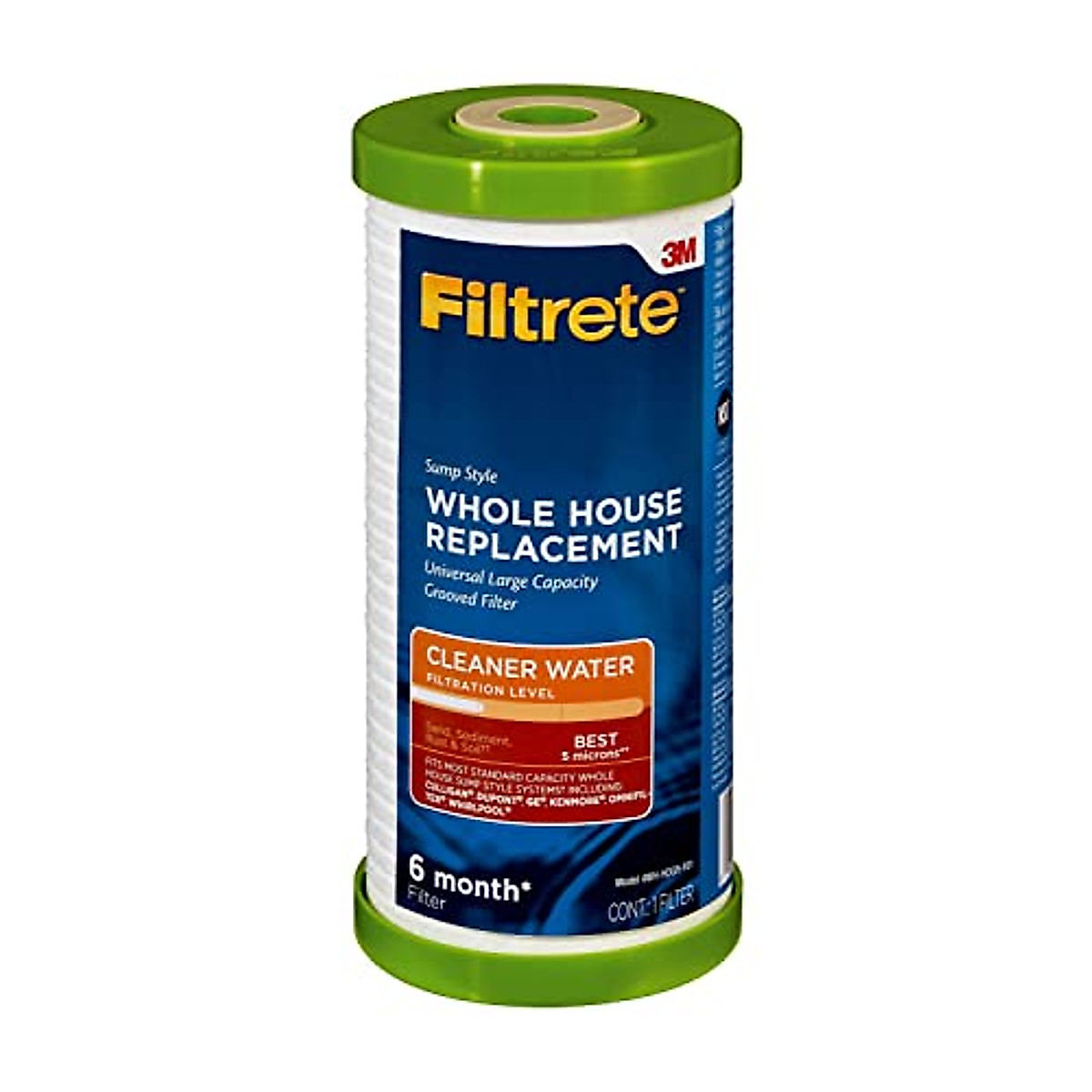 Filtrete Large Capacity Whole House Grooved Replacement Water Filter 4WH-HDGR-F01, 1-Pack, for use with 3WH-HD-S01 System