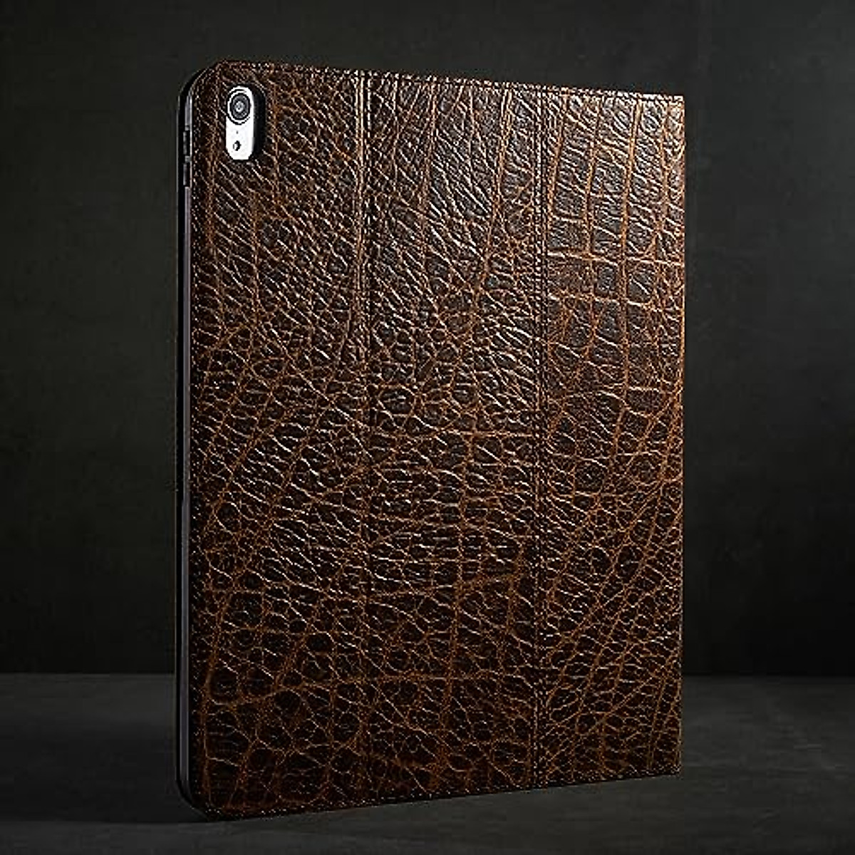 Gexmil Leather Case for iPad Air 11 Inch M3 2025/ M2 2024,iPad Air 10.9 Inch Case 5th/4th Generation 2022/2020, Top Grain Leather Cover Auto Sleep/Wake, Adjustable Stand,Buffalo Pattern