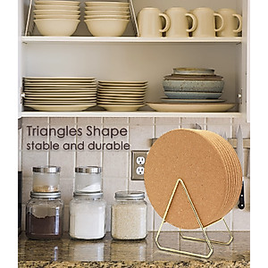 KITLAB Kitchen Organizer Rack, Dish Racks for Kitchen Counter, Drying Racks Holder for Cork Trivets, Dishes and Plates