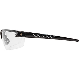 Edge DZ111-2.5-G2 Zorge G2 Wrap-Around Safety Glasses, 2.5 Magnification, Anti-Scratch, Non-Slip, UV 400, Military Grade, ANSI/ISEA & MCEPS, 5.04" Wide, Black Frame / Clear Lens