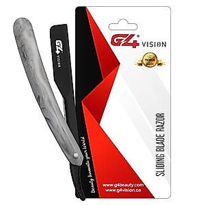 G4 Vision Straight Razor Stainless Steel with 100 blades Single Edge Blade Barber Shaving Razor for Men Professional Cut Throat Razors