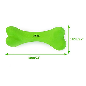CHIWAVA 7.1" Rubber Bone Dental Dog Toy Solid Bones Teeth Cleaning for Medium Large Dogs Color Green