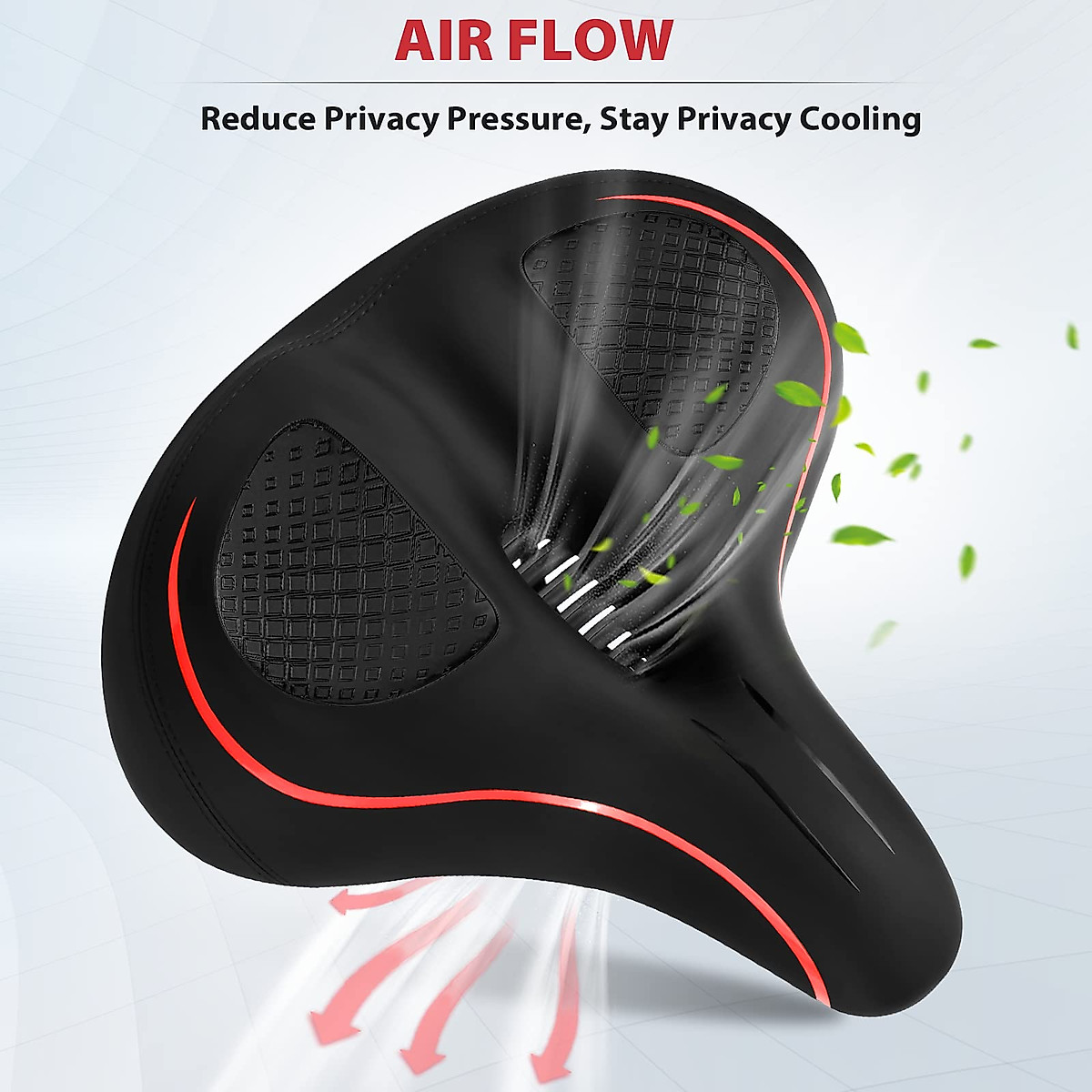 Oversized Bike Seat Compatible with Peloton Bike/Bike+, Extra Wide Comfort Bike Seat for Women & Men, Excercise Bike Seat Replacement for Road Bike, Spin bike, and Cruiser, Large Bike Seat/Saddle