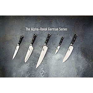 Zelite Infinity Chef Knife 10 Inch, Chefs Knife, Kitchen Knife, Chef's Knives, Chef Knives, Sharp Knife, Vegetable Knife - German High Carbon Stainless Steel - Pakkawood Handle - Leather Sheath