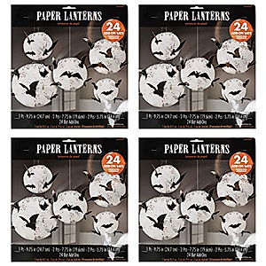 Set of 20 Halloween Lanterns with Peel 'N Stick Bats! Great Craft for Kids and Adults!