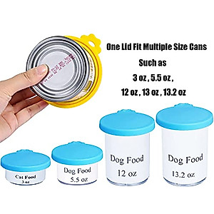 Joyinjojo 3 Pack Pet Food Can Covers Lids, Universal Size Silicone Dog Cat Food Can Lids Covers, Dishwasher Safe