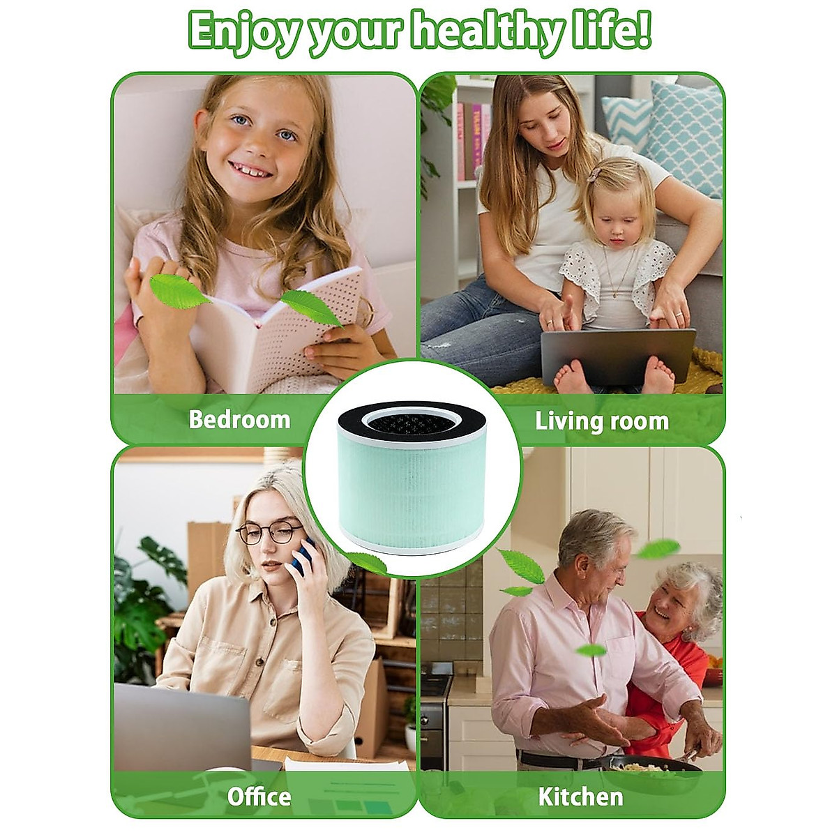 BBT BAMBOOST RP-AP088-F2/F1 Replacement Filter Compatible with Renpho RP-AP088 RP-AP088W RP-AP088B Air Purifier, 3-in-1 H13 True HEPA and High-Efficiency Activated Carbon Filter, 2 Pack