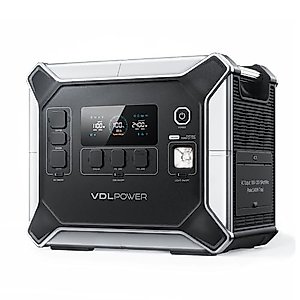 VDL 2400W Portable Power Station - 2048Wh LiFePO4 Battery Solar Generators for Home Backup, 2H Fast Charging, 6x AC Outlets(4800 Peak) Power Station for Outdoor Camping and RVs(Solar Panel Optional)