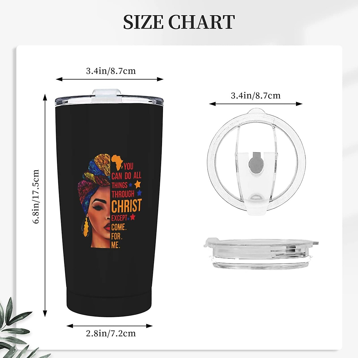 Yipaidel 20oz Inspirational Travel Coffee Mug for African American Women - Tribal Design with Uplifting Quotes, Gift for Sister, Mom, Best Friend, Coworker, Ideal Mothers Day Gift from Daughter