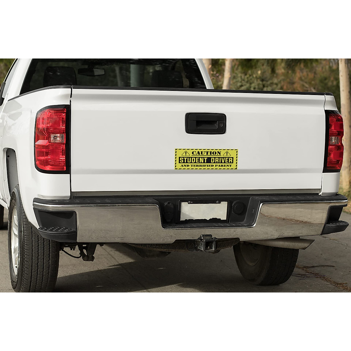 Student Driver Car Bumper Magnet - Auto Learning to Drive Magnetic Sign - 3x9 in. 2 Pack Caution Student Driver and Terrified Parent