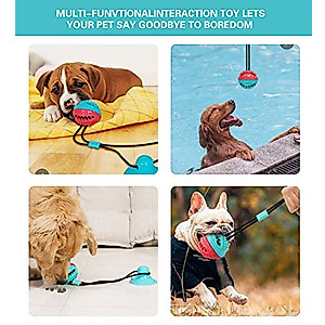 Dog Toys for Aggressive Chewers Interactive Teething Boredom and Stimulating Tug of War Suction Cup Puzzle Indestructible Puppy Rope Enrichment Teeth Cleaning Ball Accessories for Small Large Dogs