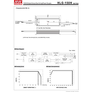 MW Mean Well HLG-150H-48 48V 3.2A 150W Single Output LED Switching Power Supply