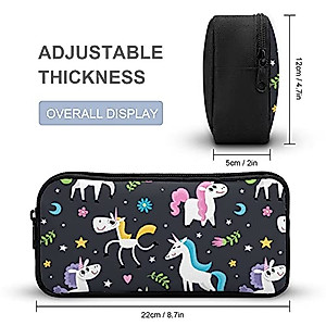 Magic Horse with Horn and Fairy Elements Pencil Case Pencil Pouch Coin Pouch Cosmetic Bag Office Stationery Organizer