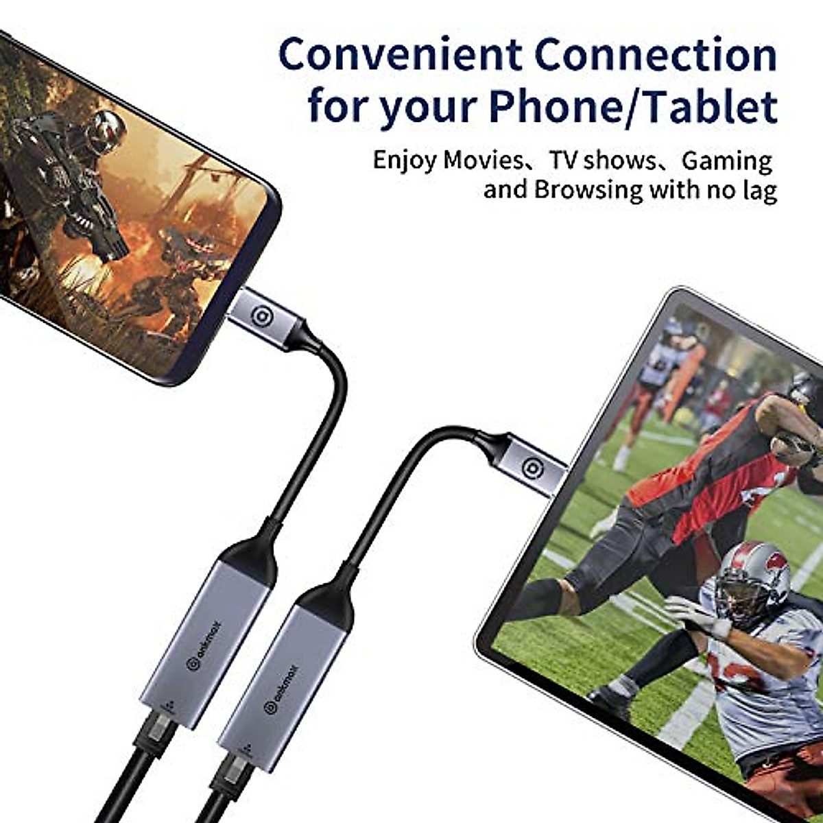 USB C to Ethernet Adapter Ankmax UC312G1 USB Type C Wired LAN Adapter [RJ45 / Gigabit Compatible/Thunderbolt 3] Gigabit Ethernet [Up to 1000 Mbps/No Drive Required] Compatible with Type C Devices