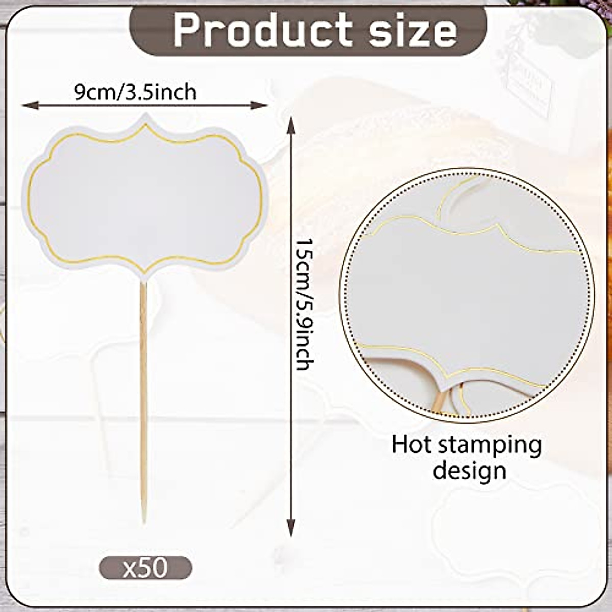 50 Pieces Cheese Markers for Charcuterie Board Buffet Labels Food Tags Blank Toothpick Flags Appetizer Signs Chalkboard Cupcake Toppers Picks for Wedding Birthday Party Decorations (White)