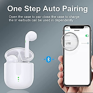Wireless Earbuds，Bluetooth 5.3 Noise Cancelling Earbuds，Bluetooth Headphones 3D HIFI Stereo Bass， IPX7 Waterproof Sports Touch Control with USB-C Fast Charge Mini Charging Case for Android ios