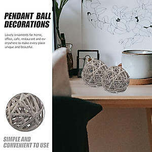 ARTIBETTER 15pcs Rattan Ball Wicker Ball Decorative Ball Vase Fillers Sphere Orbs Christmas Tree Ornaments Wedding Centerpieces Home Patio Garden Hanging Decoration Grey 5cm