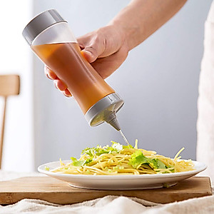 Kichvoe Condiment Squeeze Bottle For Sauces Oil Icing Liquids Bbq Dressing Paint Dispenser Pink