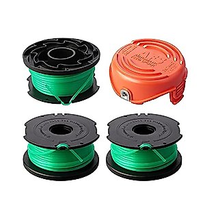 THTEN SF-080 String Trimmer Spool Line Compatible with Black and Decker SF-080-BKP 20ft 0.080" GH3000 LST540 GH3000R LST540B Weed Eater Auto Feed Single Line with 90583594 Cap Covers Parts