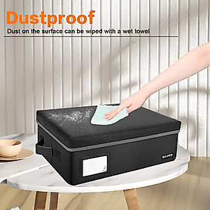 BALAPERI Fireproof Photo Storage Box with Lid (Box Only)- Holds up to 20 4" x 6" Photo Cases, Collapsible Scrapbook Storage Box, Portable Photo and Craft Keeper Storage Box with Handle