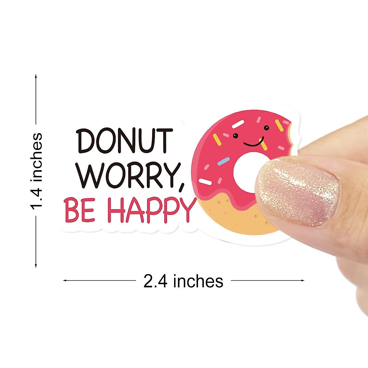 Donut Worry Be Happy Stickers,Thank You Stickers,Handmade Stickers,Small Shop Stickers,Envelopes Stickers for Small Business, Online Retailers,Handmade Goods,500 Labels Per Roll
