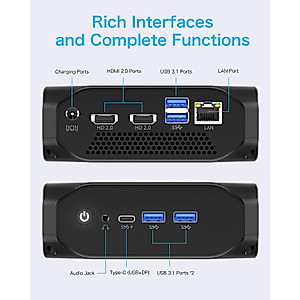Mini PC Ryzen 7 3750H AMD Processor(up to 4.0GHz), Windows 11 Pro Mini Computer 16GB RAM/512GB PCIe 3.0 SSD, Triple 4K@60Hz Display Small PC, Dual Band WiFi, Gigabit Ethernet, USB 3.1, HTPC, Gaming