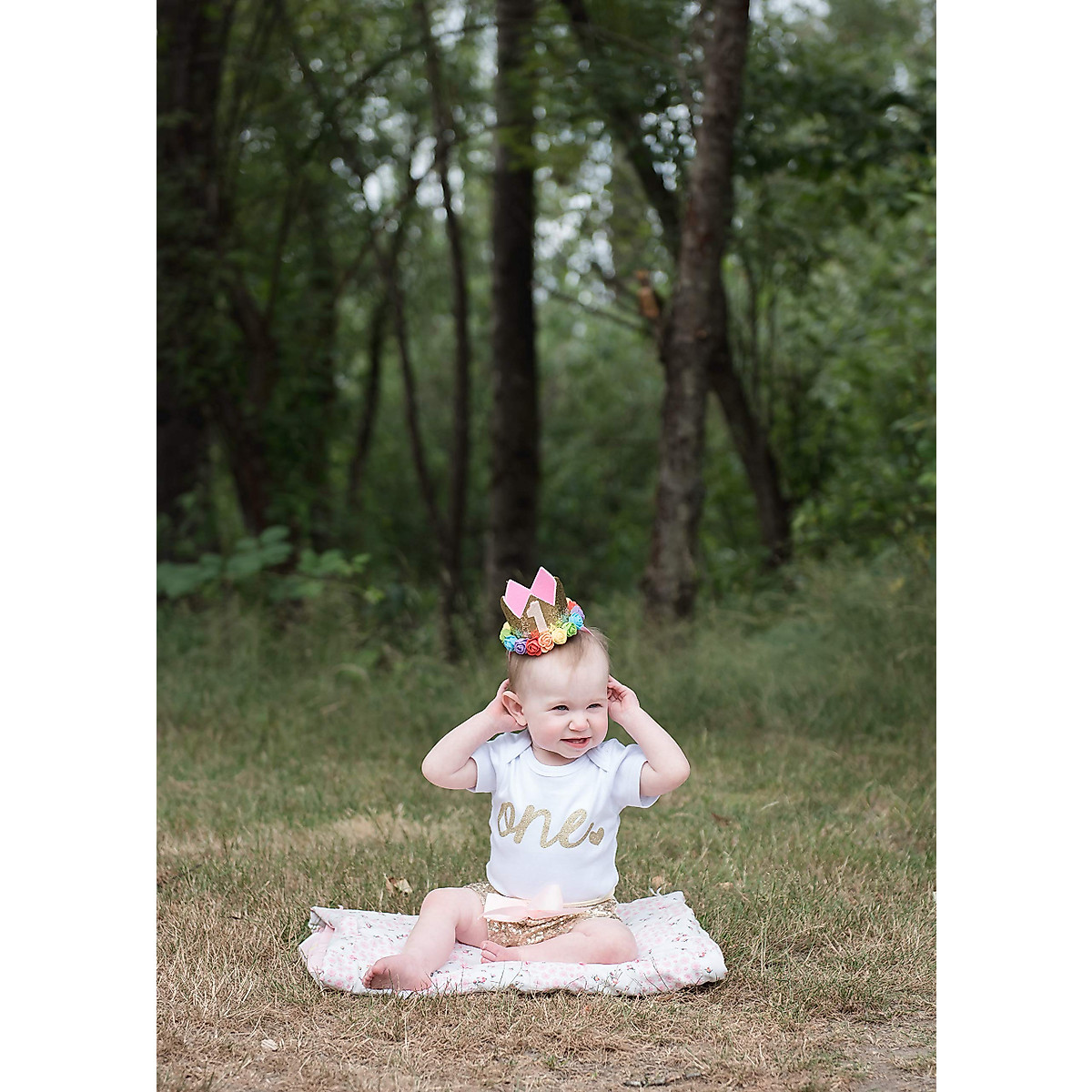 Bump and Beyond Designs Baby-Girls First Birthday Outfit Girls One Year Old Birthday Shirt White, 12-18 Months, Short Sleeve