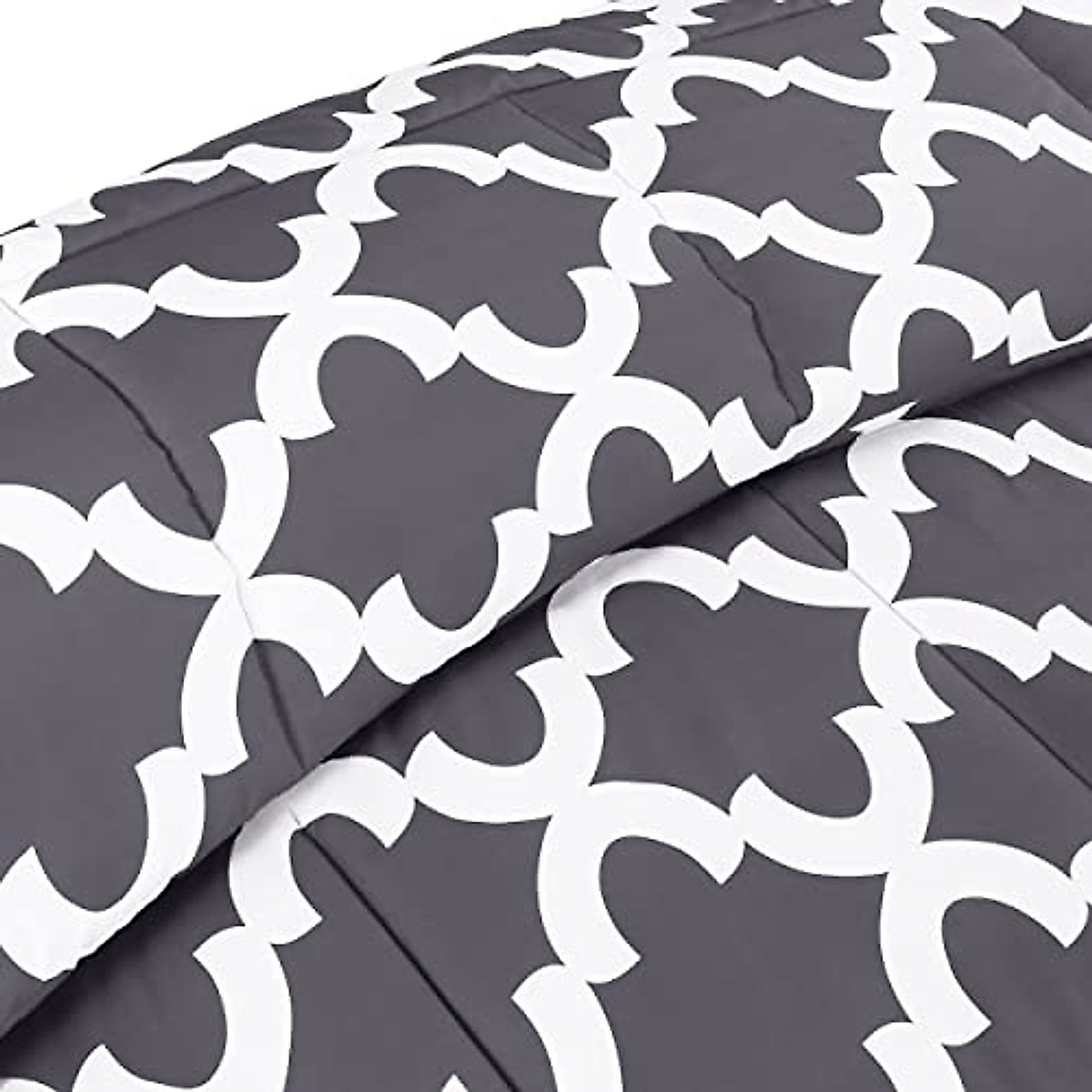 Utopia Bedding - Comforter Set with 2 Pillow Shams - 3 Pieces Bedding Comforter Sets - Down Alternative Comforter - Soft and Comfortable - Machine Washable, Quatrefoil Gray, King