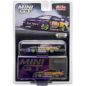 True Scale Miniatures Model Car Compatible with Nissan S15 Silvia LB-Super Silhouette #555 2022 Formula Drift Japan (Chrome Purple) Limited Edition 1/64 Diecast Model Car MGT00576