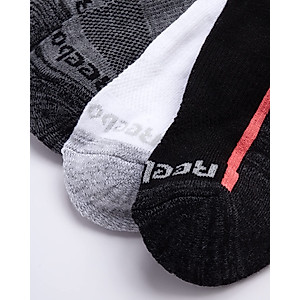 Reebok Women''s No-Show Athletic Performance Low Cut Cushioned Socks (6 Pack), Size 4-10, Black/Heather Grey