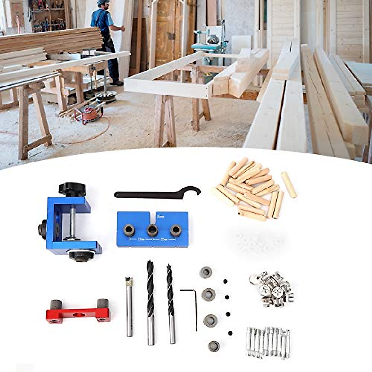 MISNODE 3 in 1 Woodworking Hole Positioner Aluminum Alloy Drilling Locator Drill Guide Hole Puncher Set Hole Punch Locator Kit Drilling Jig Tool Accessories for Woodworking