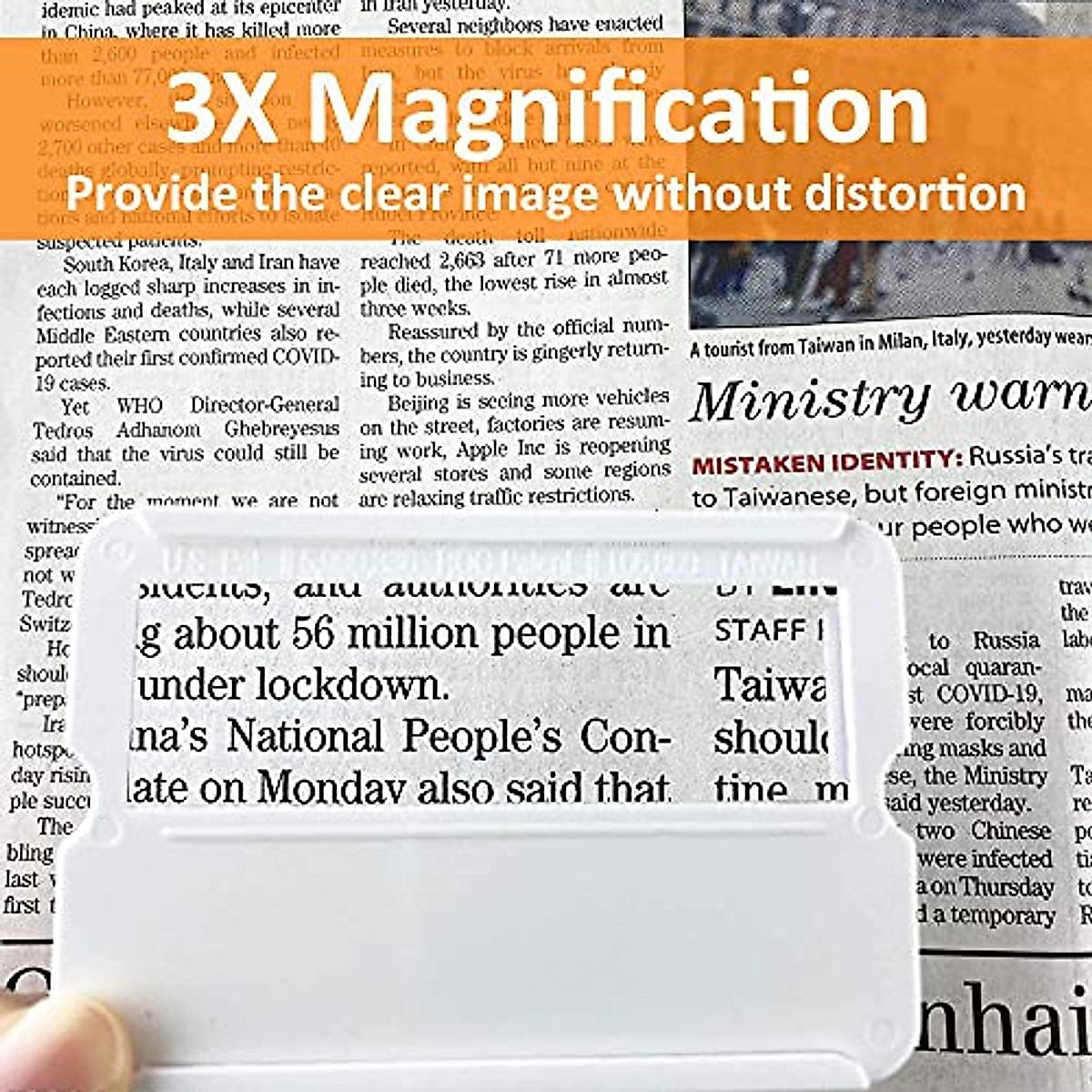 MAGDEPO 3X Magnifier Bookmark Ruler for Reading, Credit Card Size Magnifier, Credit Card Holder Card Protector with Magnifying Fresnel Lens