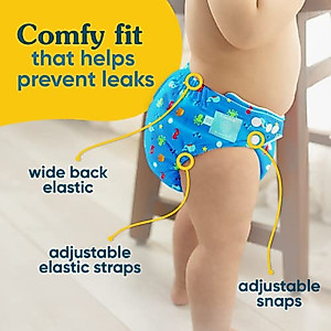 Charlie Banana Baby Fleece Reusable and Washable Cloth Diaper System, 3 Diaper and 6 Inserts, Oceana, One Size